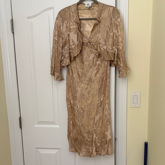 Patra | Dresses | Patra Gold Midi Dress With Jacket | Poshmark